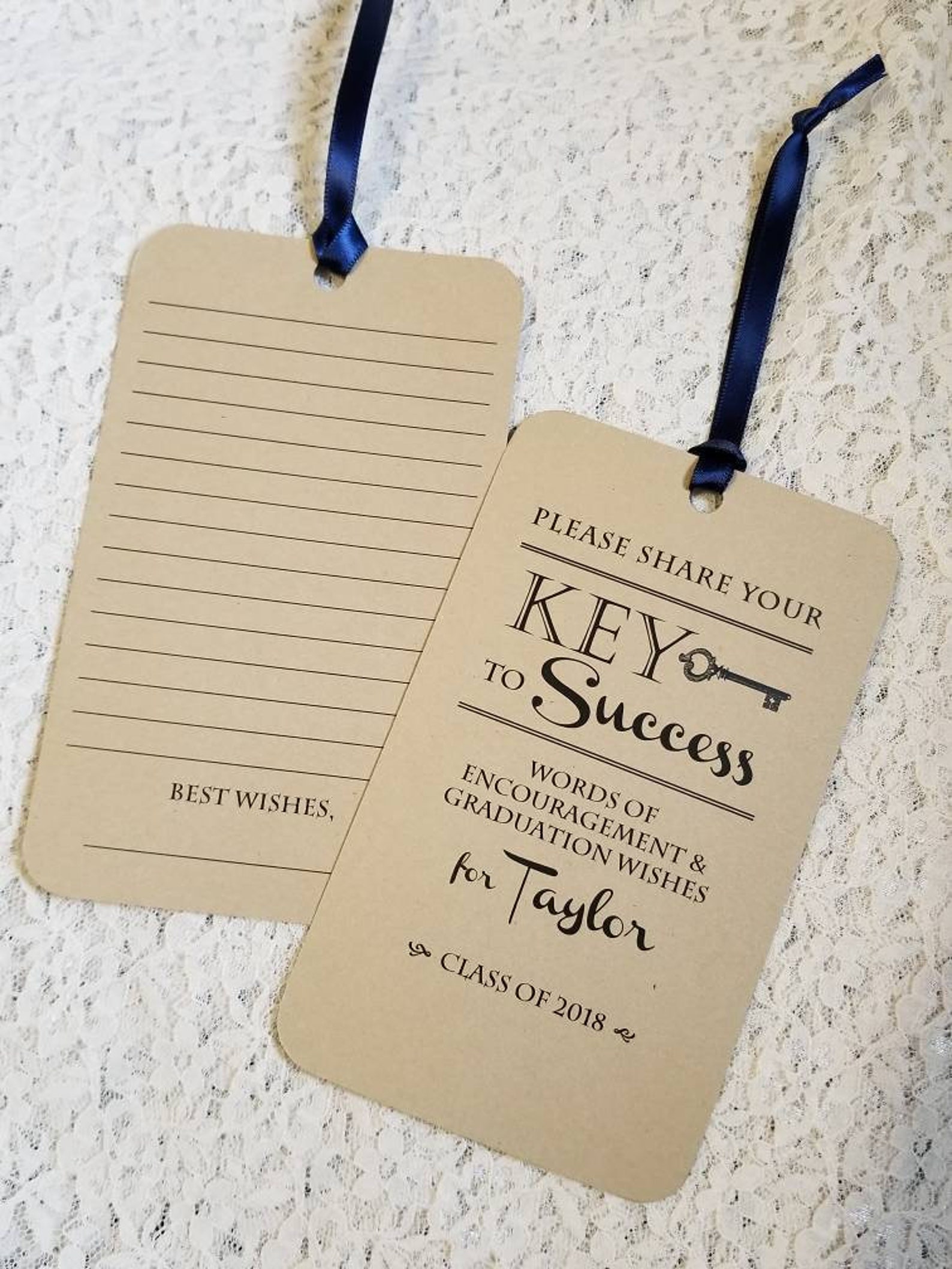 Set of 12 Graduation Wish Tags Graduation Advice Tags Key to - Etsy