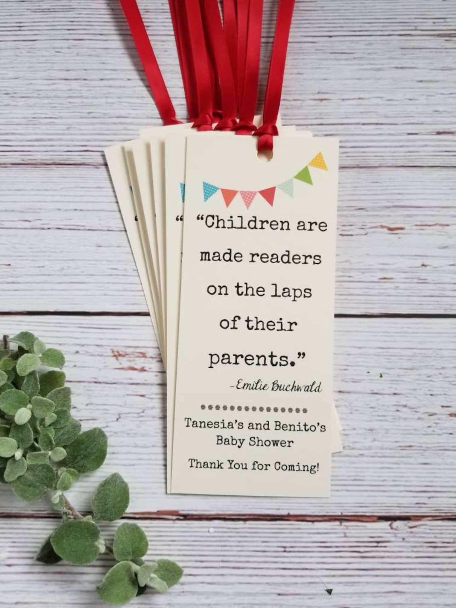 Set of 8 Baby Shower or Birthday Party Bookmark Favors / | Etsy