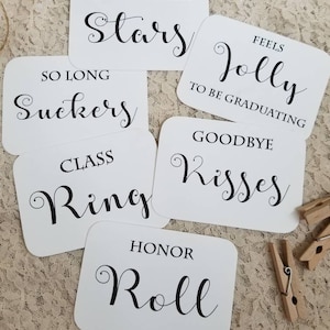8 Handmade Graduation Candy Jar Signs / Graduation Party Favor Tags ...