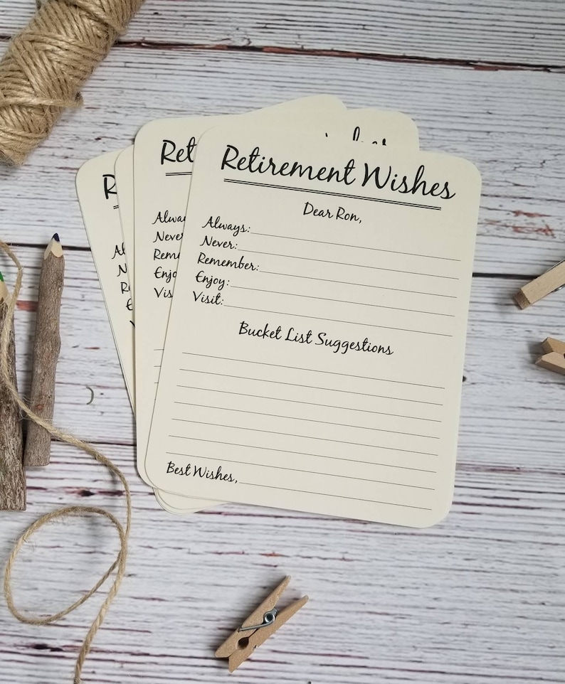 Set of 12 Handmade Retirement Wishes Cards - Advice Cards - Bucket List ...
