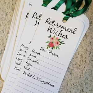 Set of 8 Retirement Wishing Tree Tags / Bookmarks / Retirement Party ...