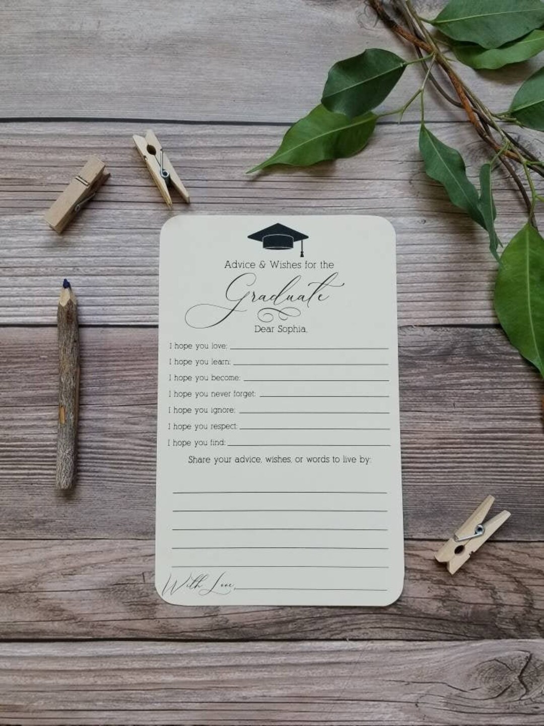 Handmade Graduation Wishes Cards - Advice Cards for Graduation Party ...