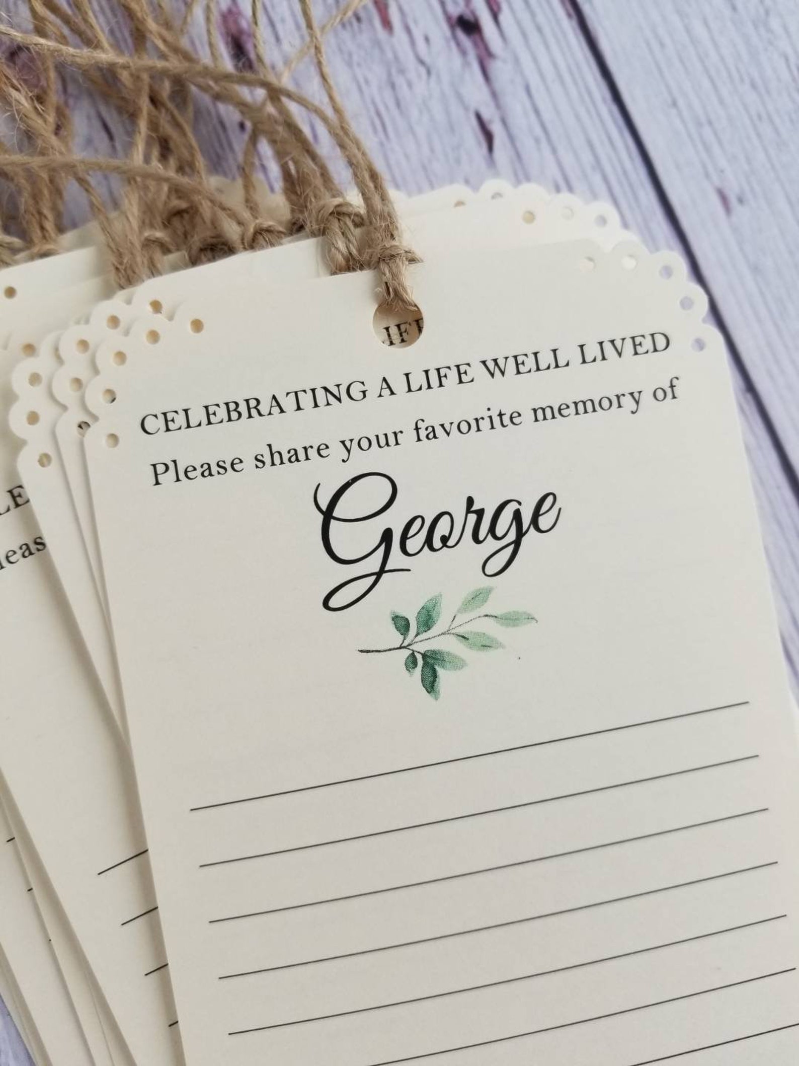 Handmade Memorial Share a Memory Tags - Front + Backside Printed ...