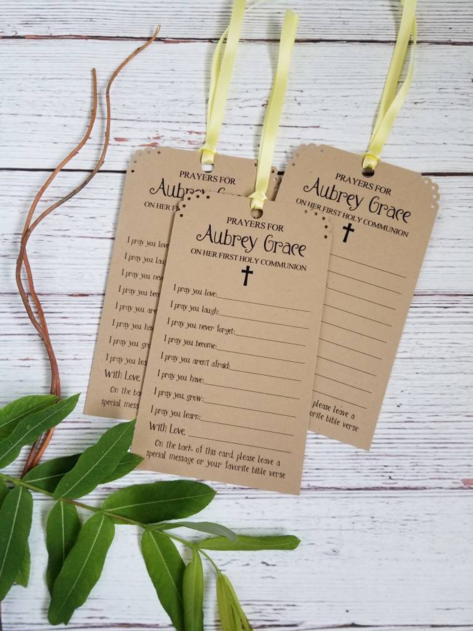 Set of 12 Handmade First Holy Communion Prayer Cards - Wishing Tree ...