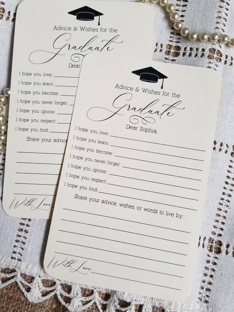 Handmade Graduation Wishes Cards Advice Cards for Graduation - Etsy