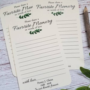 Handmade Memorial Share a Memory Cards - Memorial Cards - Share Words ...