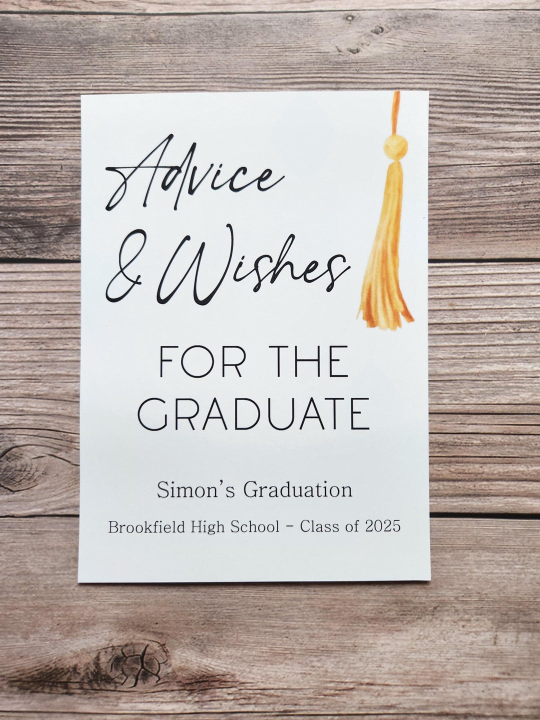 Sign for Graduation Party Wish & Advice Tags / 5x7 Sign / Instruction ...