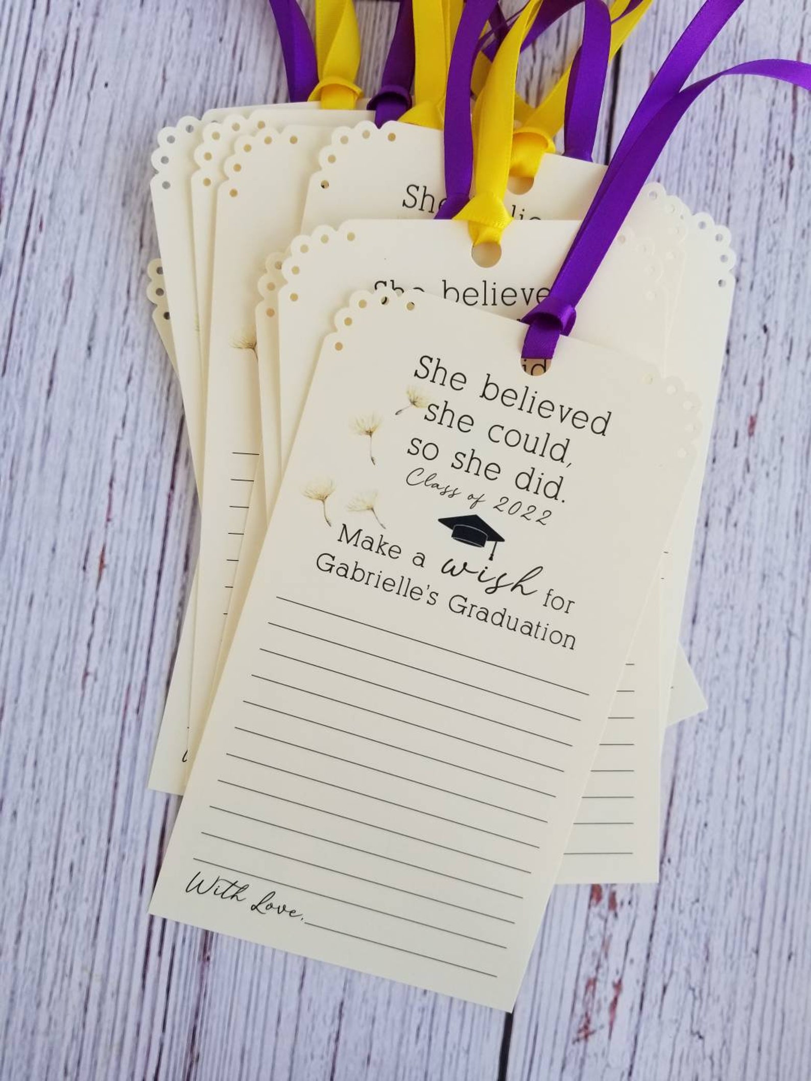 Set of 12 Graduation Wishes & Advice Tags - Handmade Personalized ...