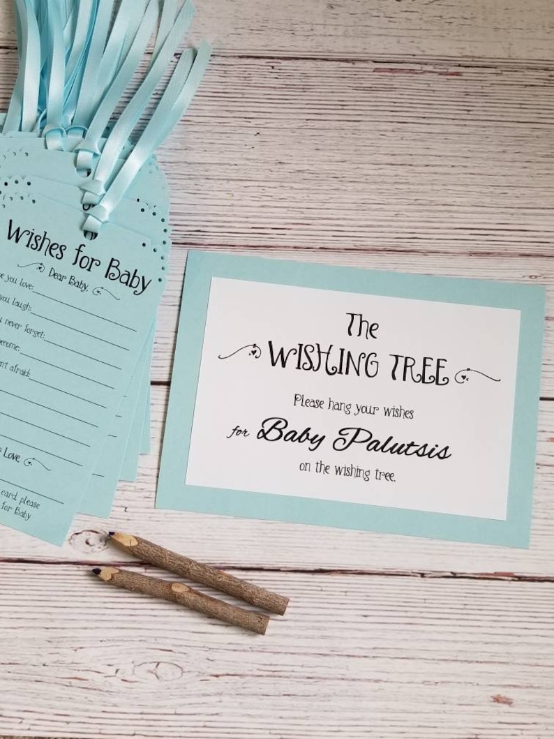 Wishing Tree Instruction Card for Baby Shower Wishing Tree Tags 5x7 ...