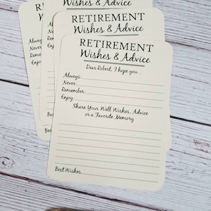 Set of 12 Handmade Retirement Wishes Advice Cards - Share a Favorite ...