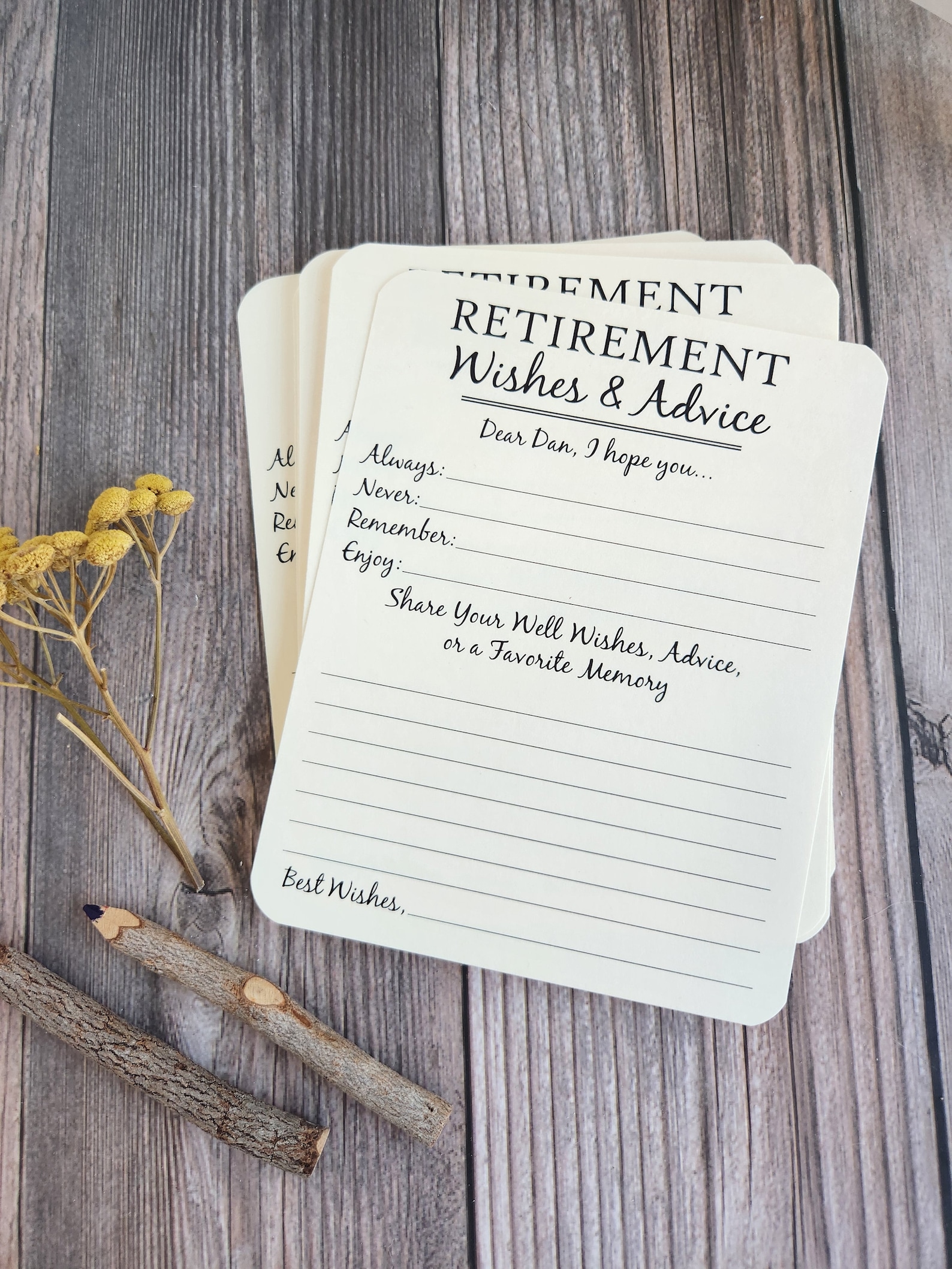 Set of 12 Handmade Retirement Wishes Advice Cards Share a - Etsy