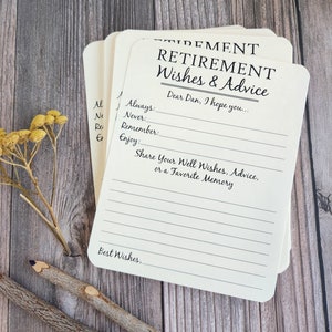 Set of 12 Handmade Retirement Wishes Advice Cards - Share a Favorite ...