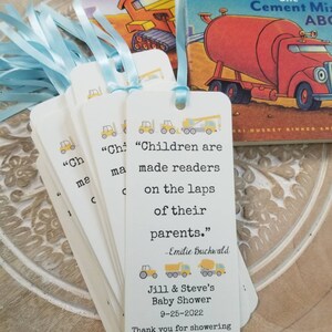 Set of 8 Handmade Construction Truck Theme Bookmark Favors - Children ...