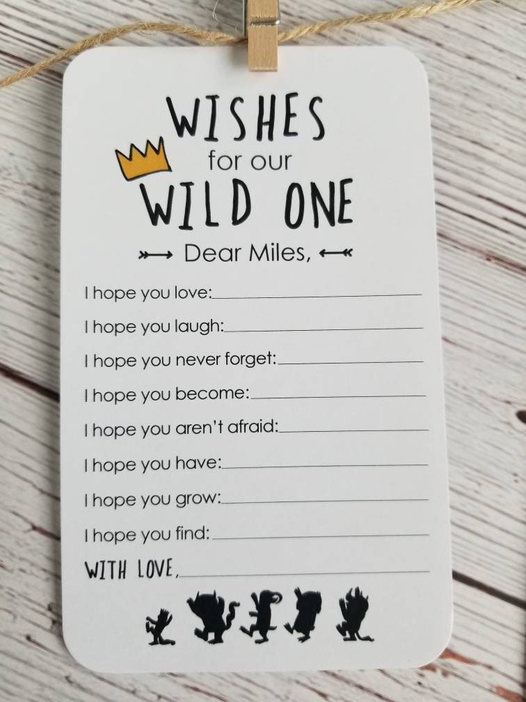 Set of 12 Handmade Wishes for Baby Cards - Wild One Birthday Party ...