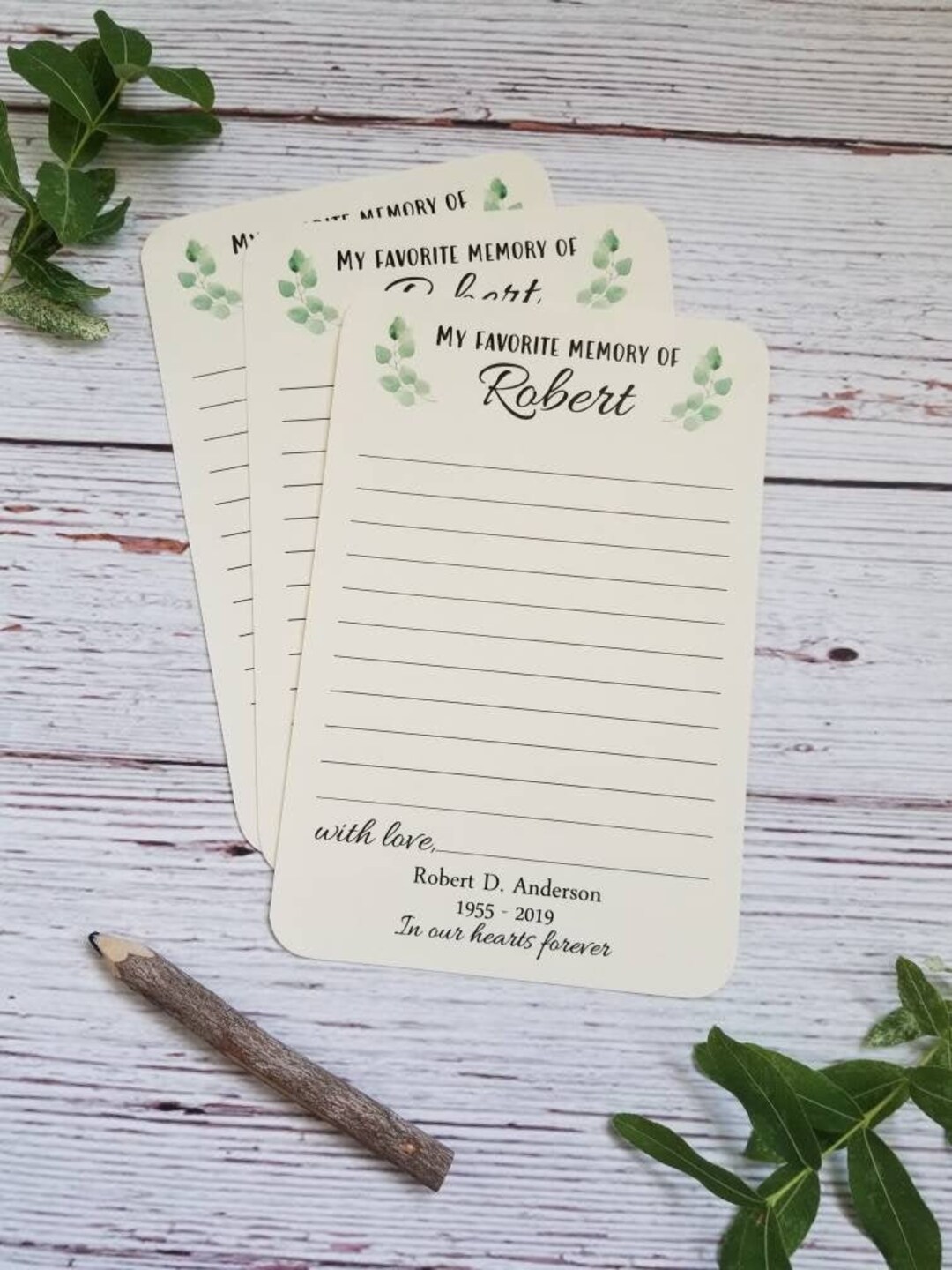 Handmade Memorial Share a Memory Cards - Memorial Cards - Share Words ...