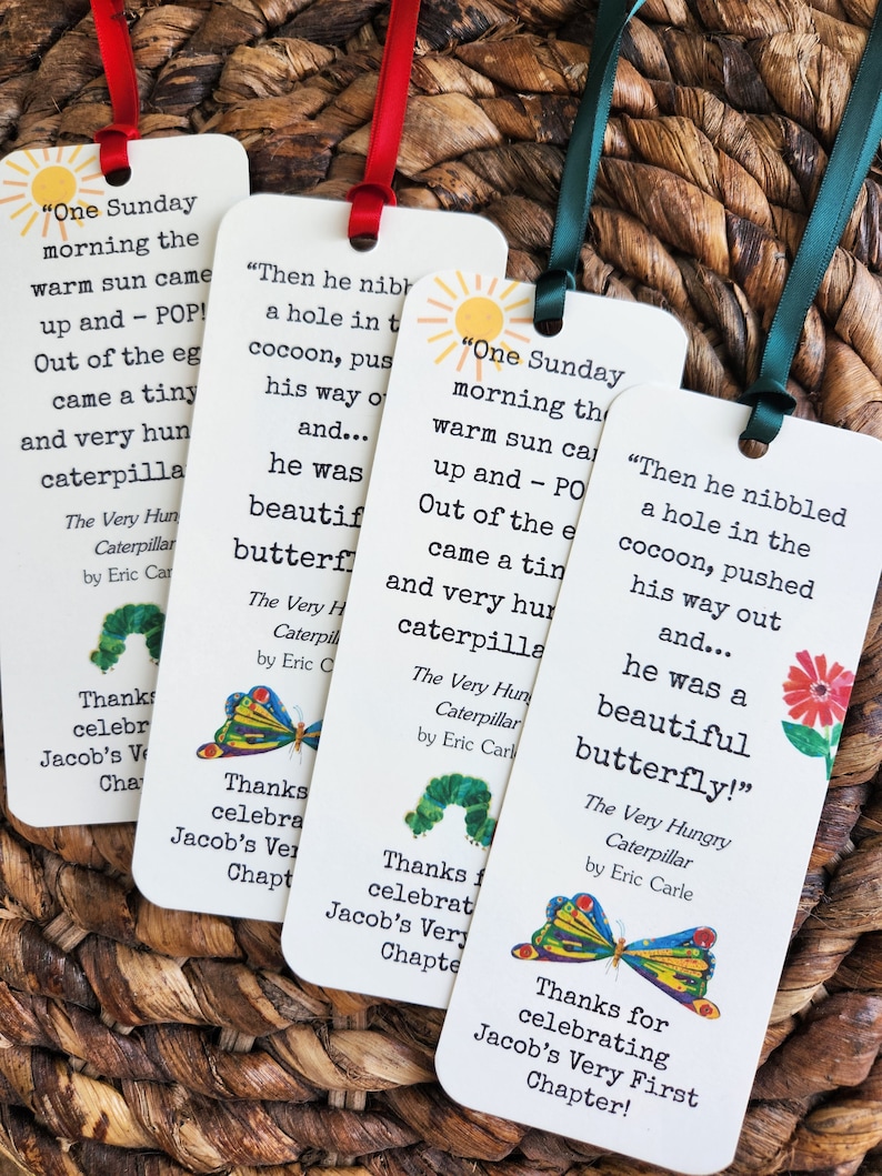 Set of 8 HANDMADE Bookmark Favors Baby Shower Birthday Party Favors ...