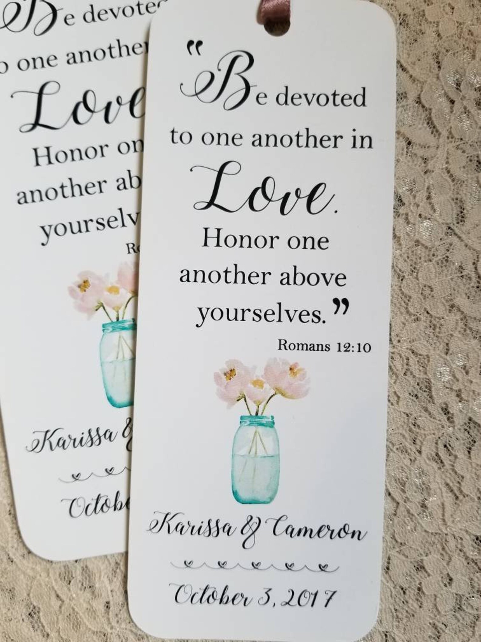 Set of 8 Handmade Personalized Bridal Shower Bookmark Favors - Etsy