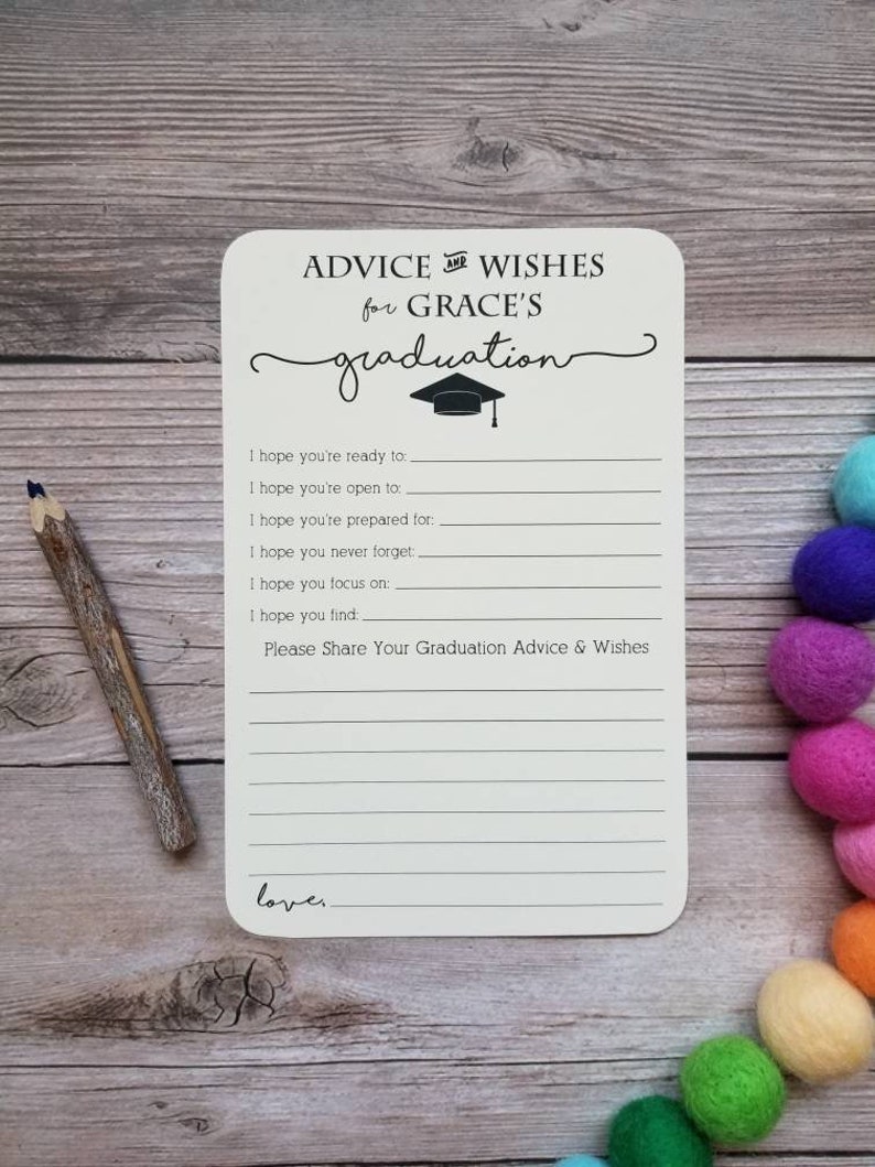 Handmade Graduation Wishes & Advice Cards Graduation Gift - Etsy