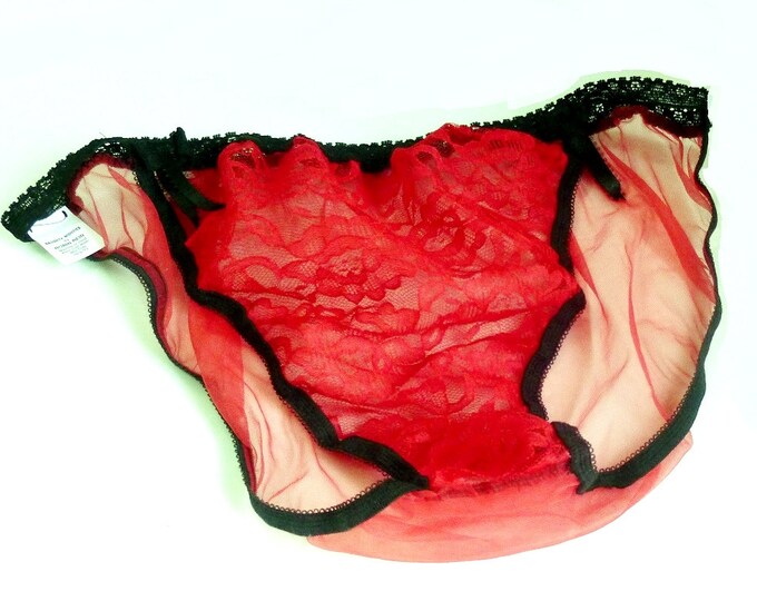 Queen Size XXXL Plus Size Lace Front Panties Bikini Underwear Burlesque ...