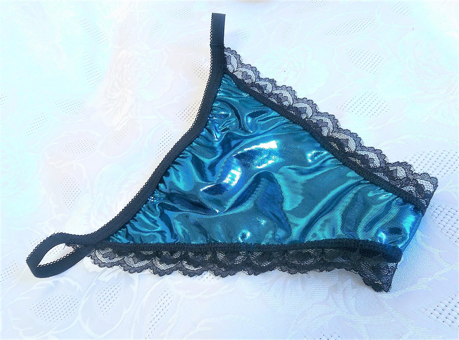 Metallic String Bikini Panties Bright Shiny Something Blue | Etsy