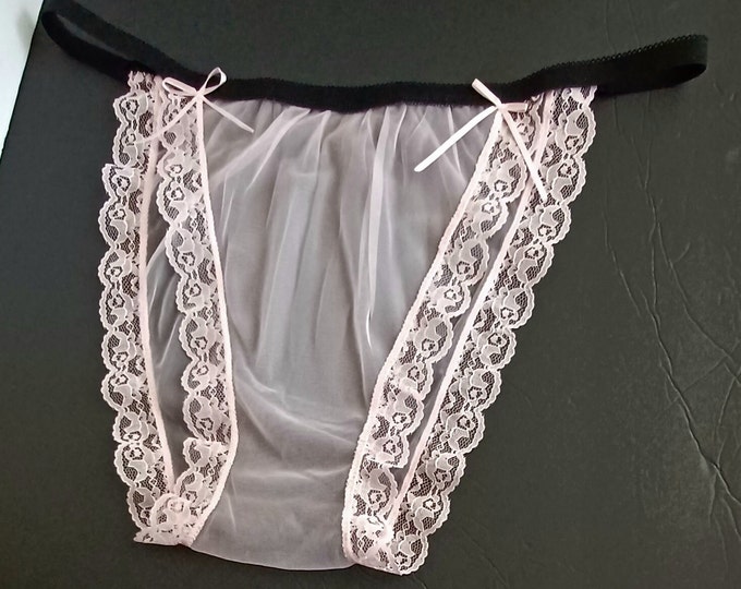 Sheer Nylon Panties See Thru String Underwear Plus Size Bikini