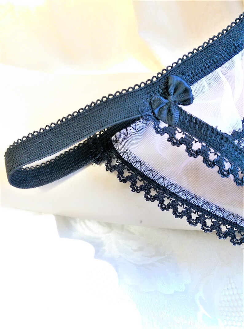 Sheer Pink And Black Lace Panties Sexy Seamless String Etsy