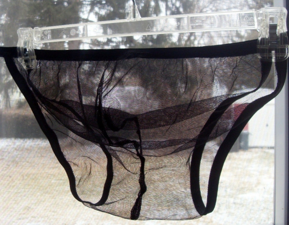 Mens Plus Size Ultra Sheer Black Mesh Speedo Style Underwear Etsy