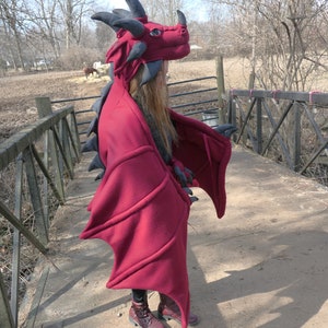 PDF Pattern Hooded Dragon Cloak One Size Fits All Head is a Hat Legs ...