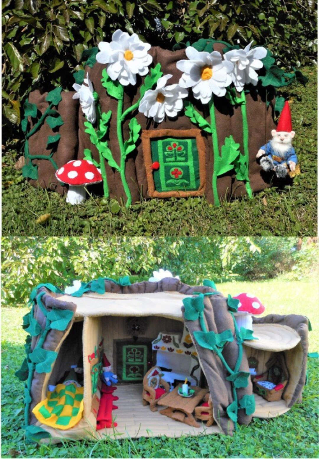 Felt Gnome Home Sewing Pattern Includes 11 Pieces of Furniture, Vines ...
