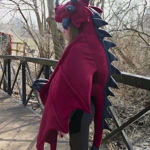 PDF Pattern Hooded Dragon Cloak One Size Fits All Head is a Hat Legs ...