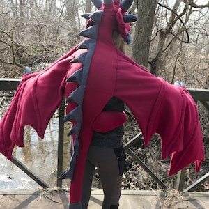 PDF Pattern Hooded Dragon Cloak One Size Fits All Head is a Hat Legs ...