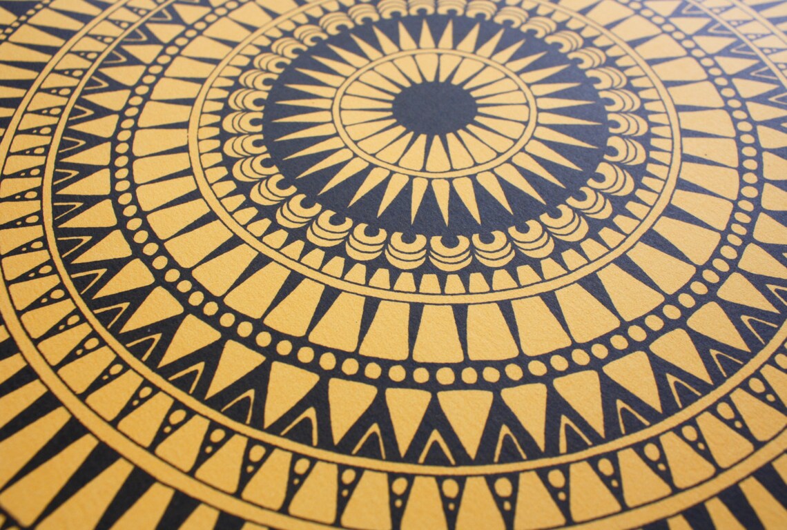 Limited Edition Sunflower Screen Print Hand Printed Geometric - Etsy
