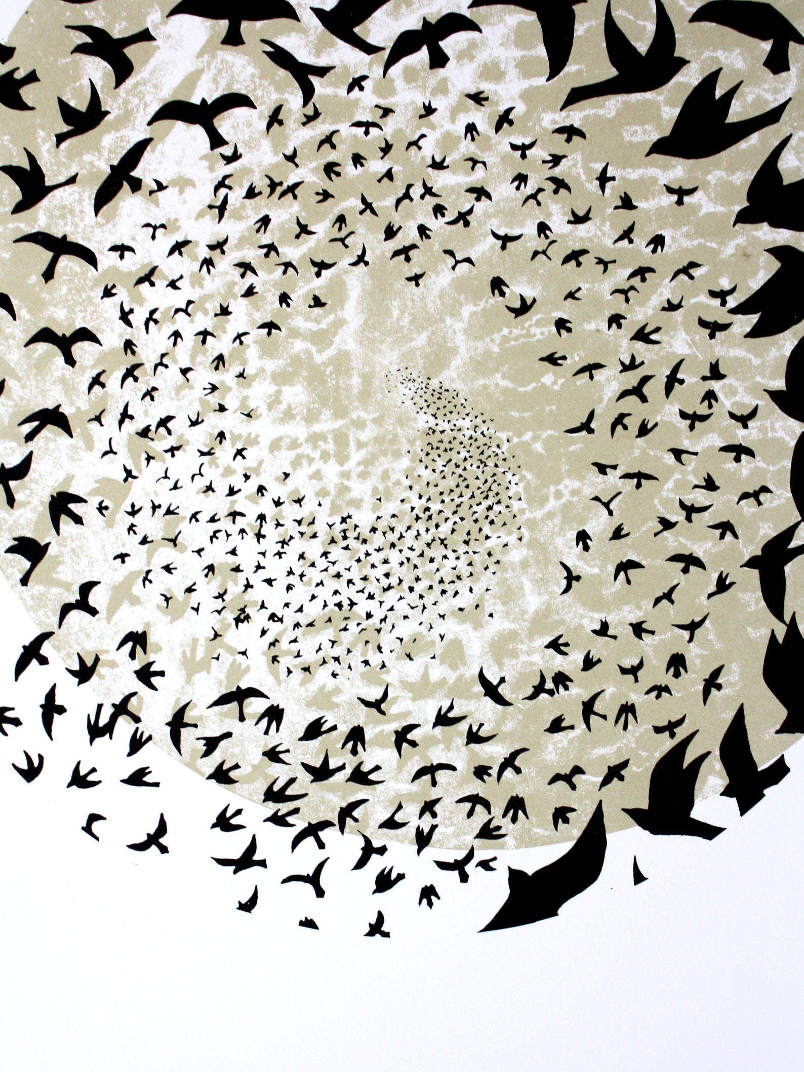 Murmuration Art, Hand Printed Screen Print, Limited Edition Print, 50 X ...