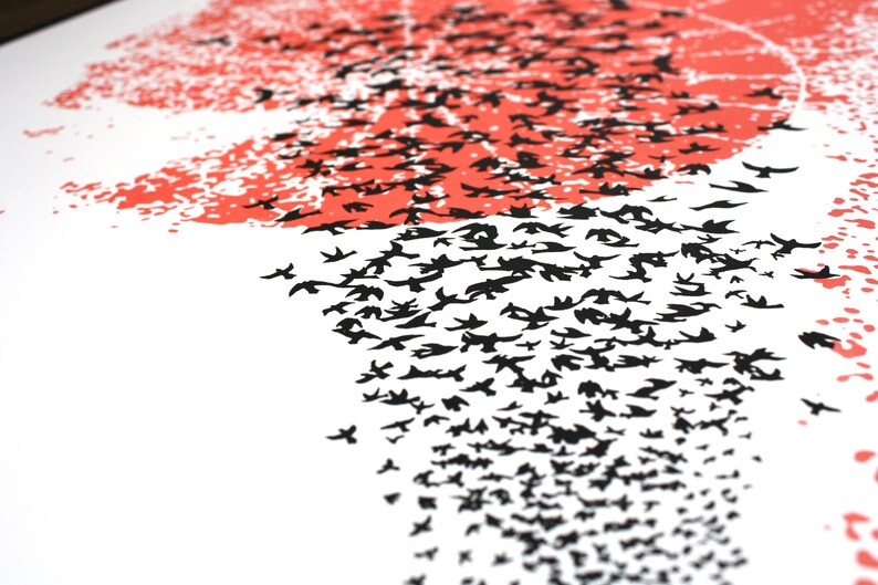 Murmuration Artwork, Original, Limited Edition Screen Print, Hand ...