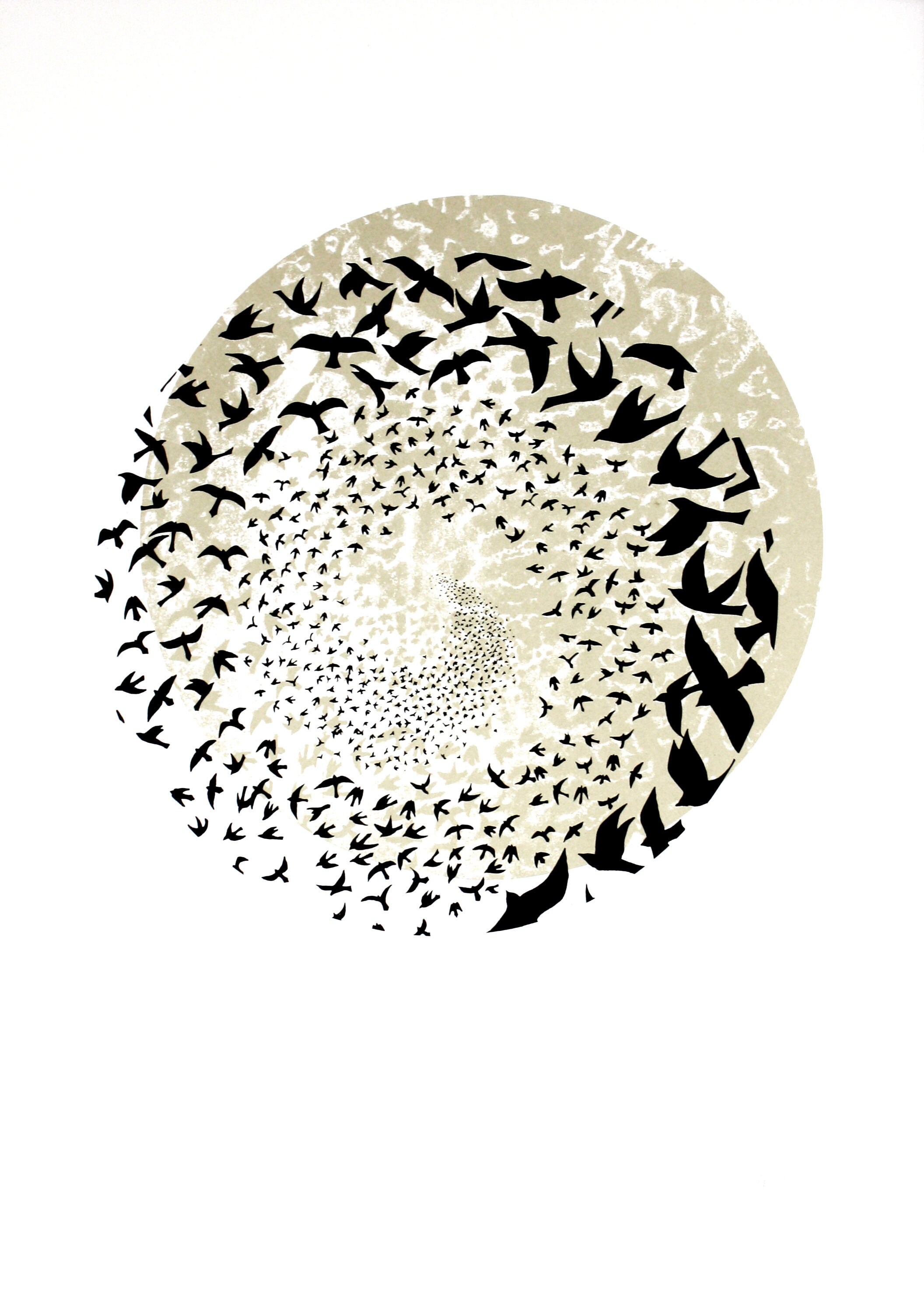Murmuration Art, Hand Printed Screen Print, Limited Edition Print, 50 X ...