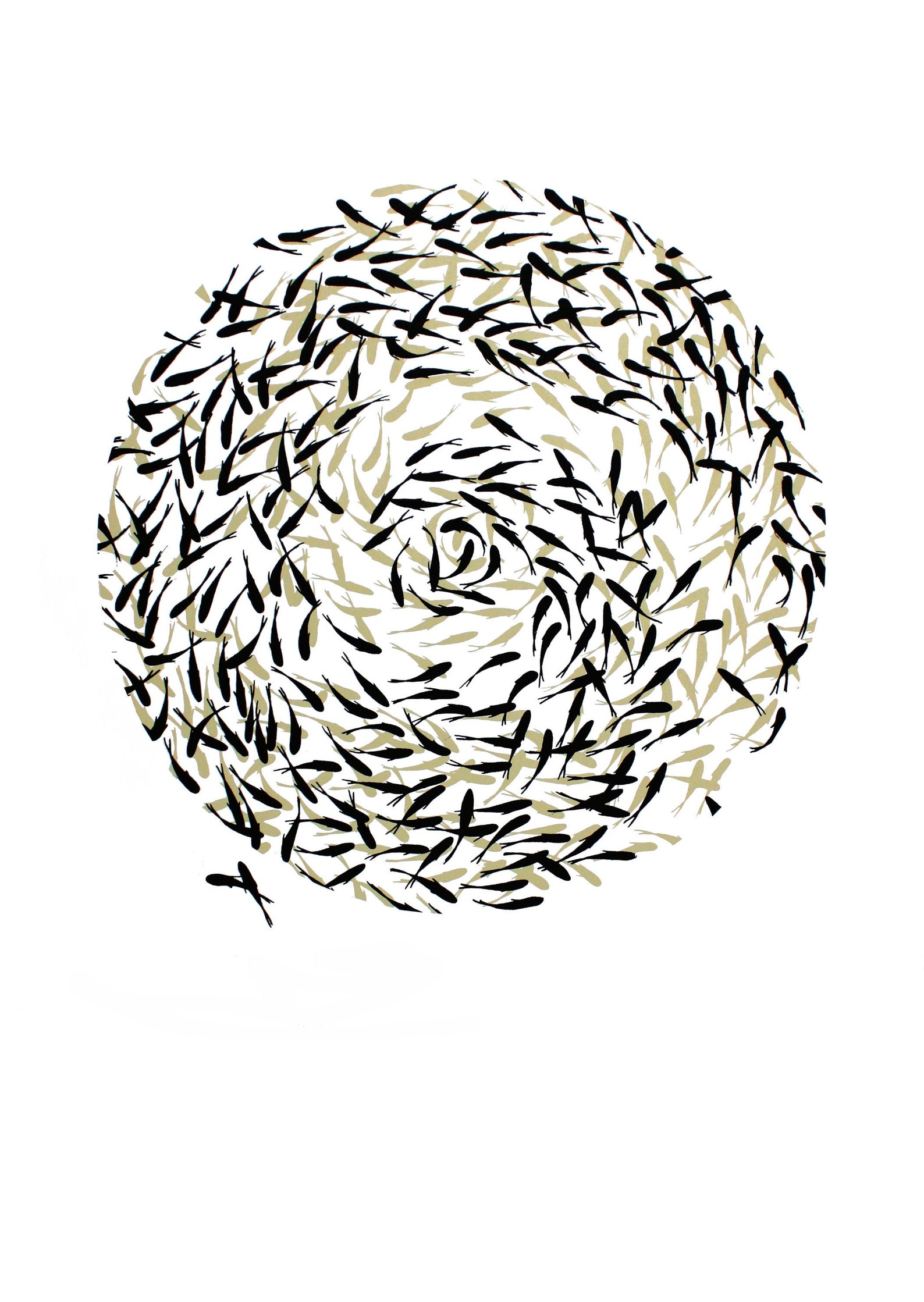 Original Limited Edition Screen Print Gold and Black Fish - Etsy