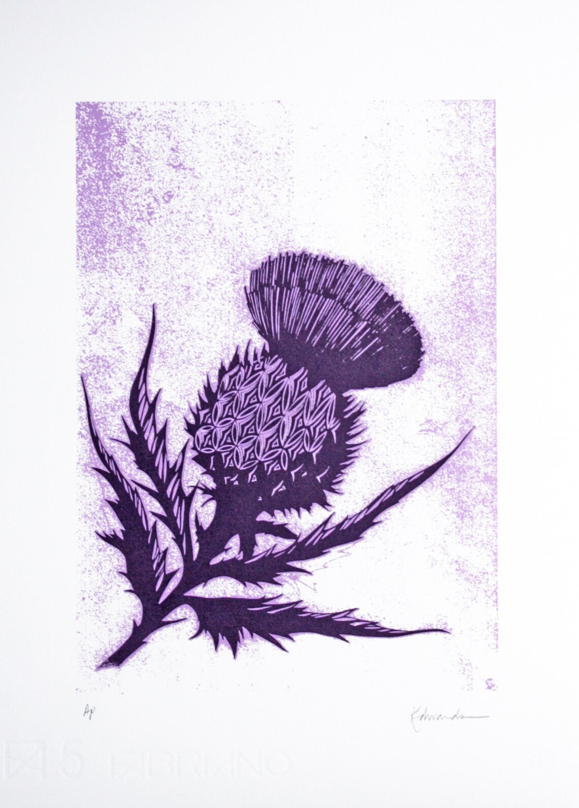 Original Print Limited Edition Screen Print Thistle Print Hand Printed ...