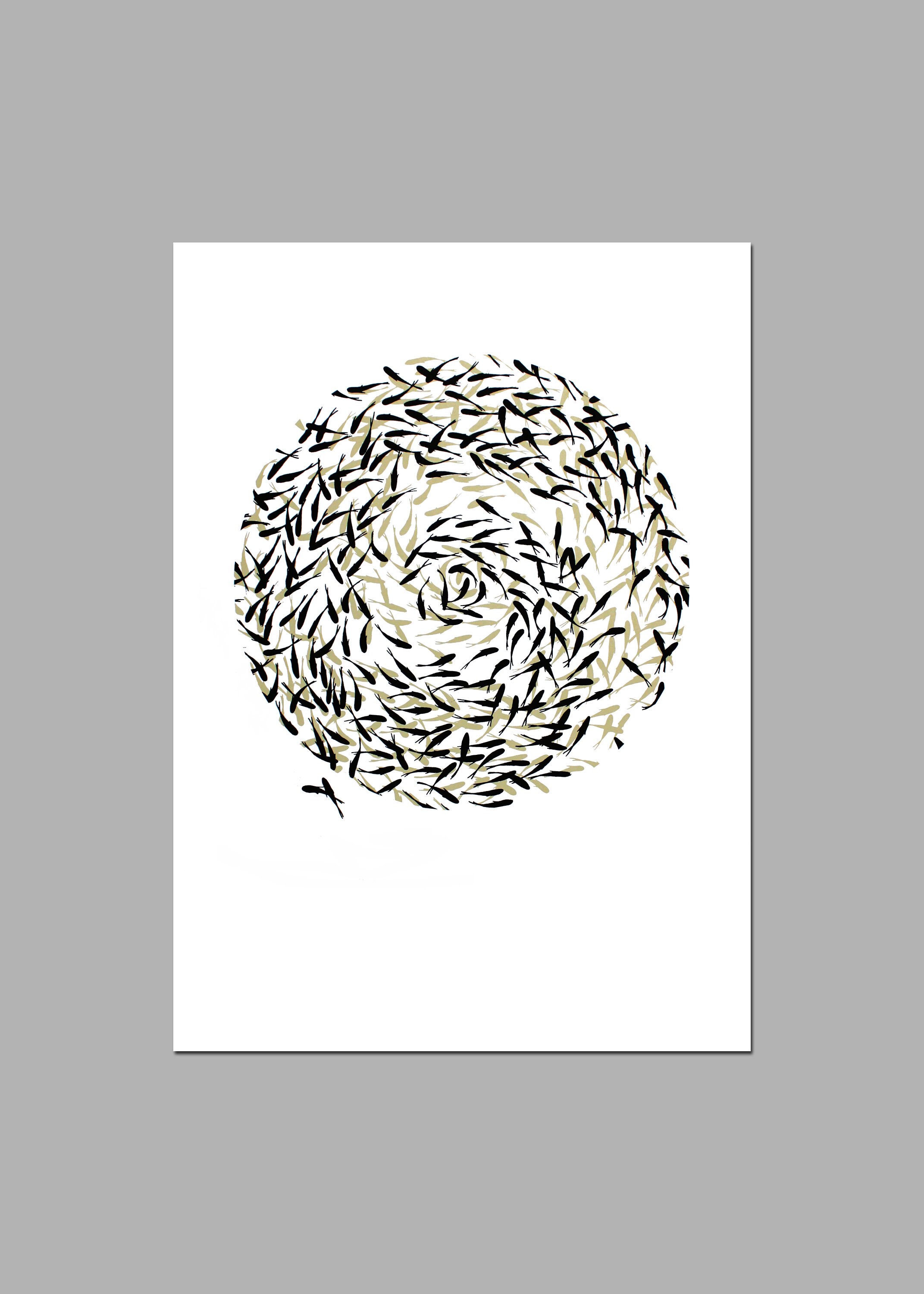Original Limited Edition Screen Print Gold and Black Fish - Etsy