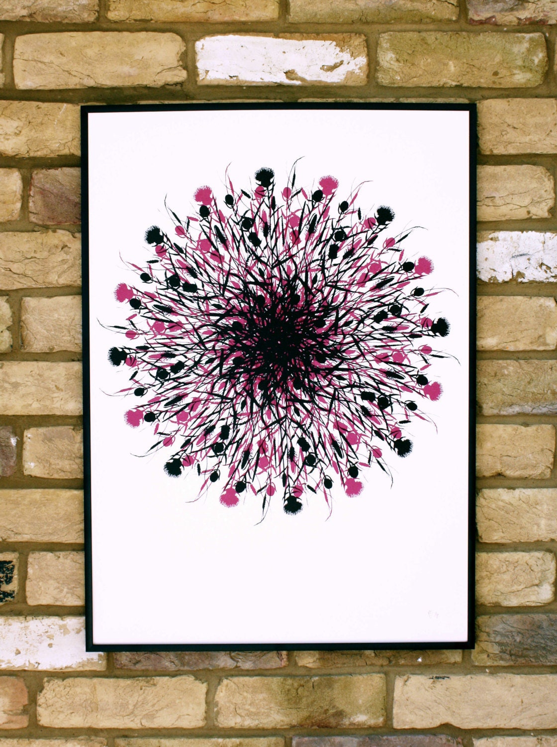 Flower screen print contemporary wildflower screen print | Etsy