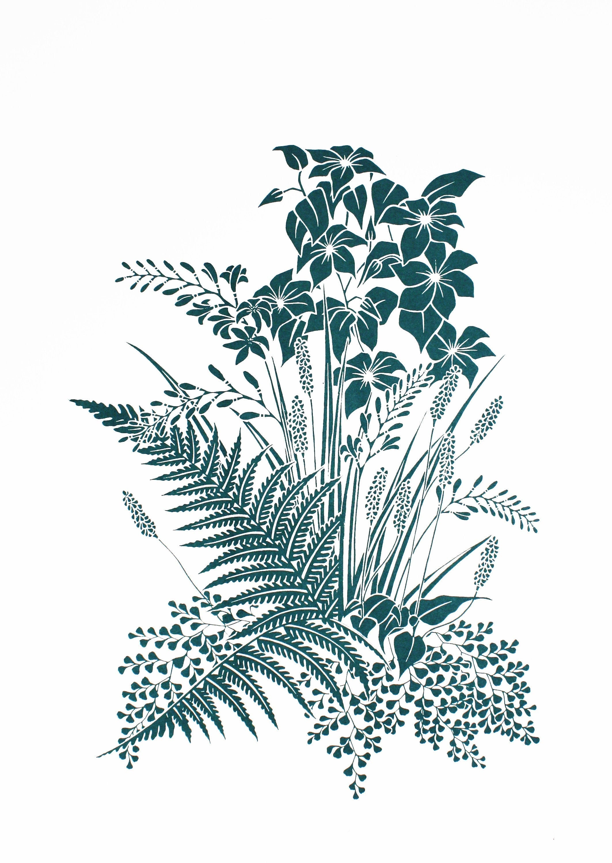 Floral Print Original Limited Edition Screen Print Handmade Wall Art A2 ...