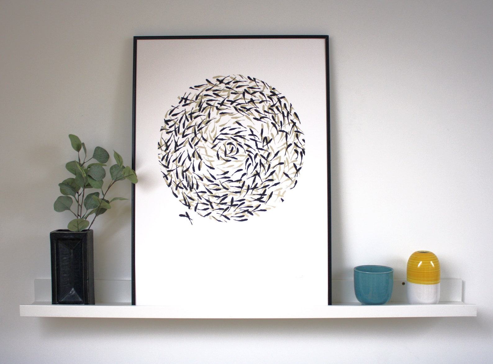 Original Limited Edition Screen Print Gold and Black Fish - Etsy