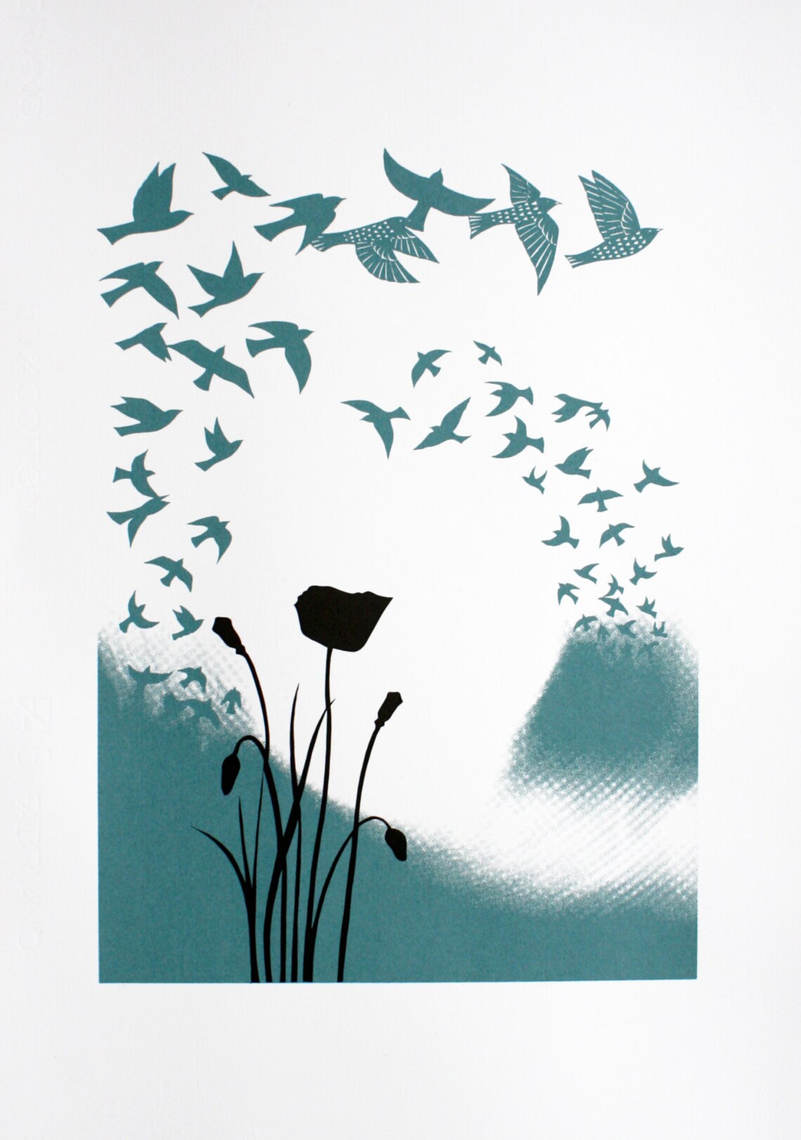 Limited Edition Bird Screen Print Hand Printed Landscape Art - Etsy