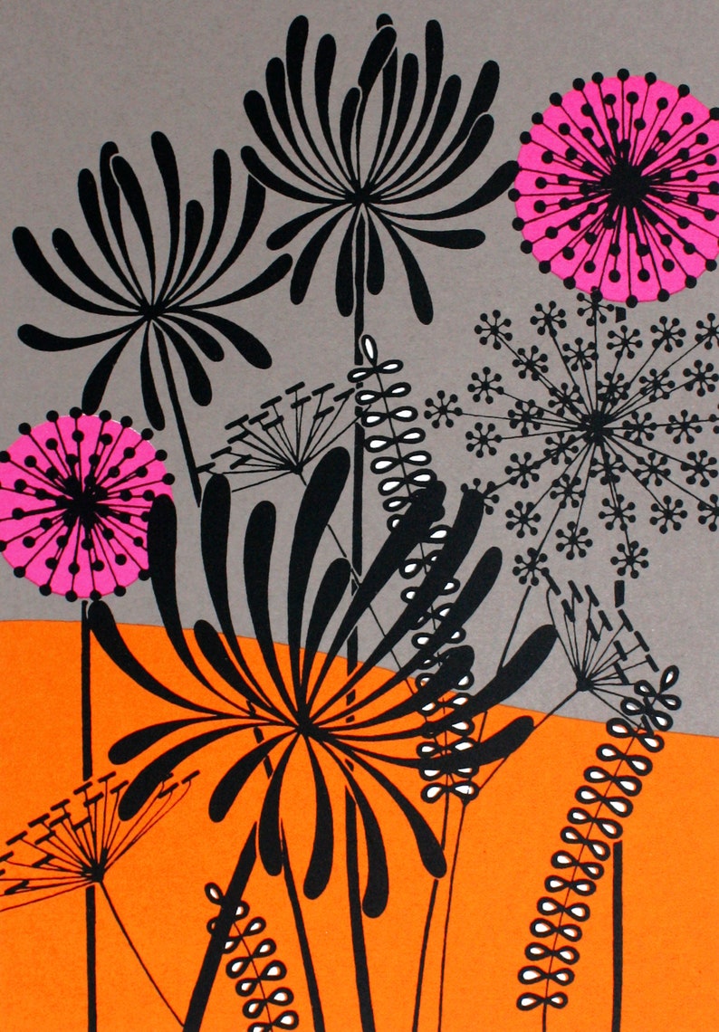 Floral Print Limited Edition Screen Print Original Artwork Hand Printed ...
