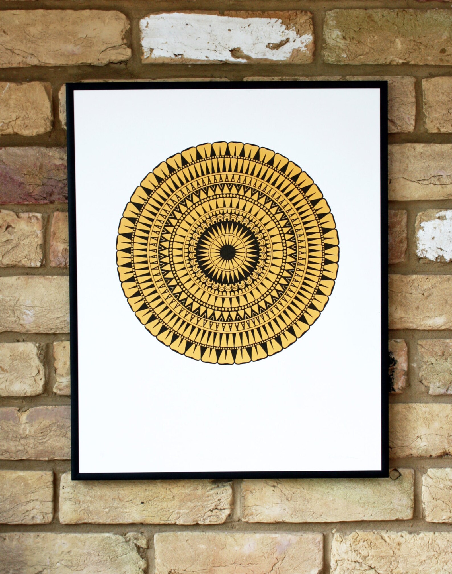 Limited Edition Sunflower Screen Print, Hand Printed Geometric Design ...
