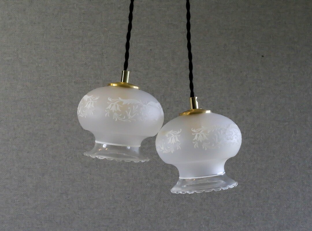 Antique French Ceiling Light in Translucid Engraved Glass, French ...