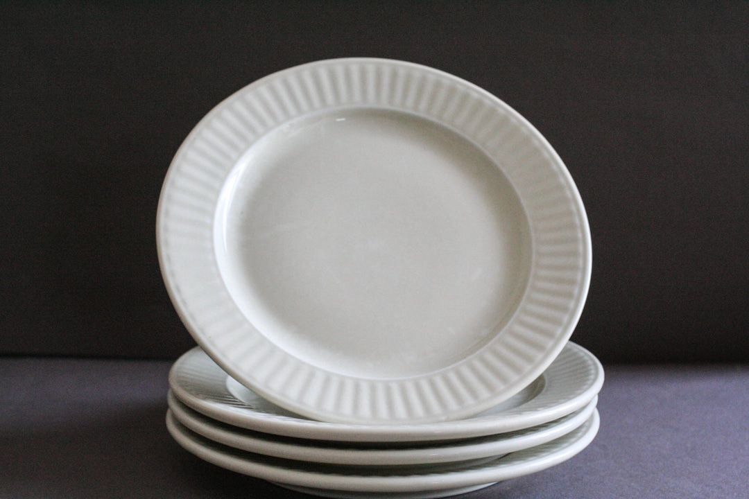 Four French White Porcelaine Plates- Porcelain From Limoges- Typical ...