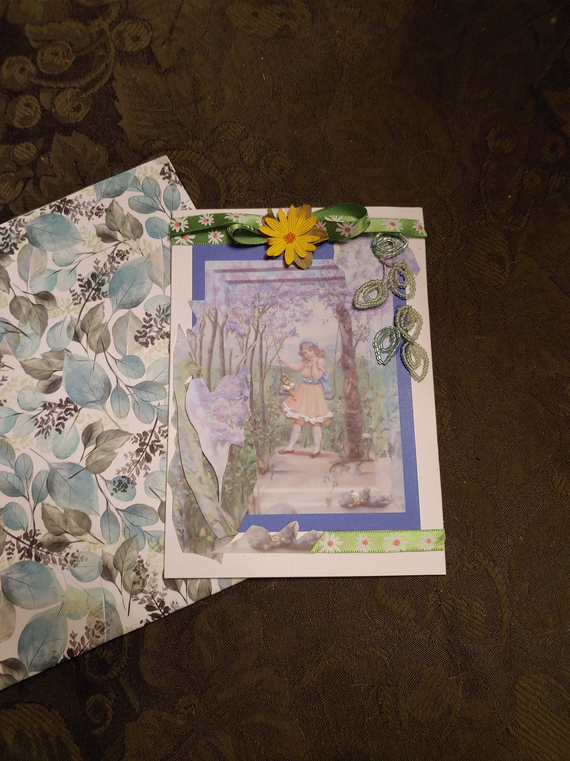Paper Collage Card W/ Custom Envelope OOAK Handmade Card - Etsy