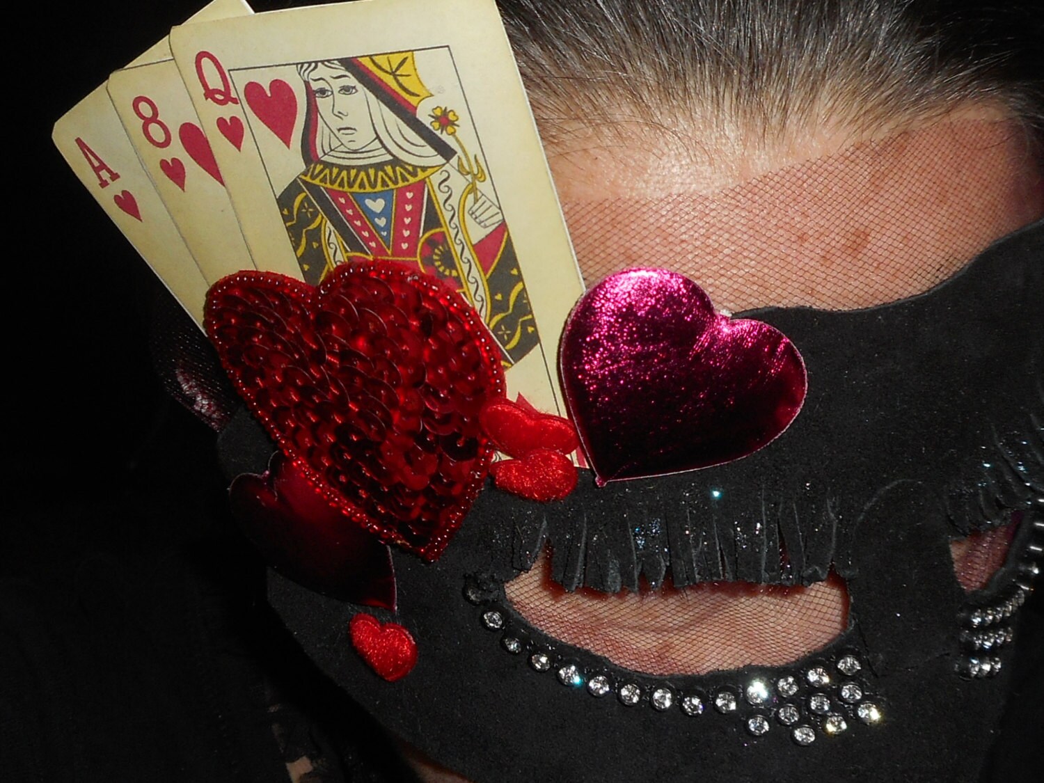 Handcrafted Las Vegas Costume Mask With Necklace - Saloon Girl Card ...