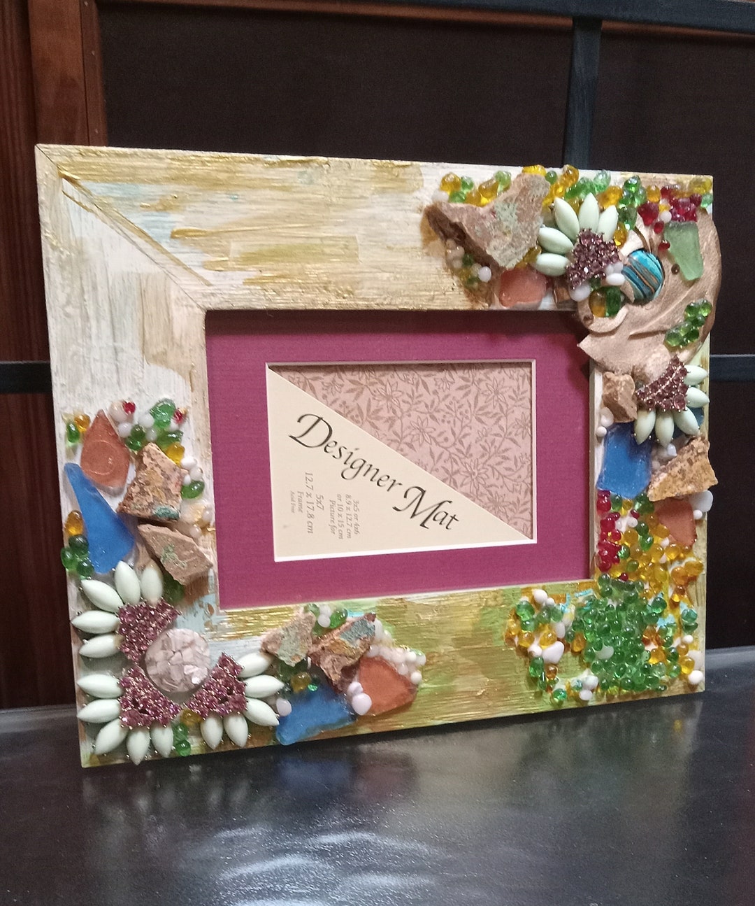 Jewelry Picture Frame - Mosaic Picture Frame - Artisan Gift - Mixed ...