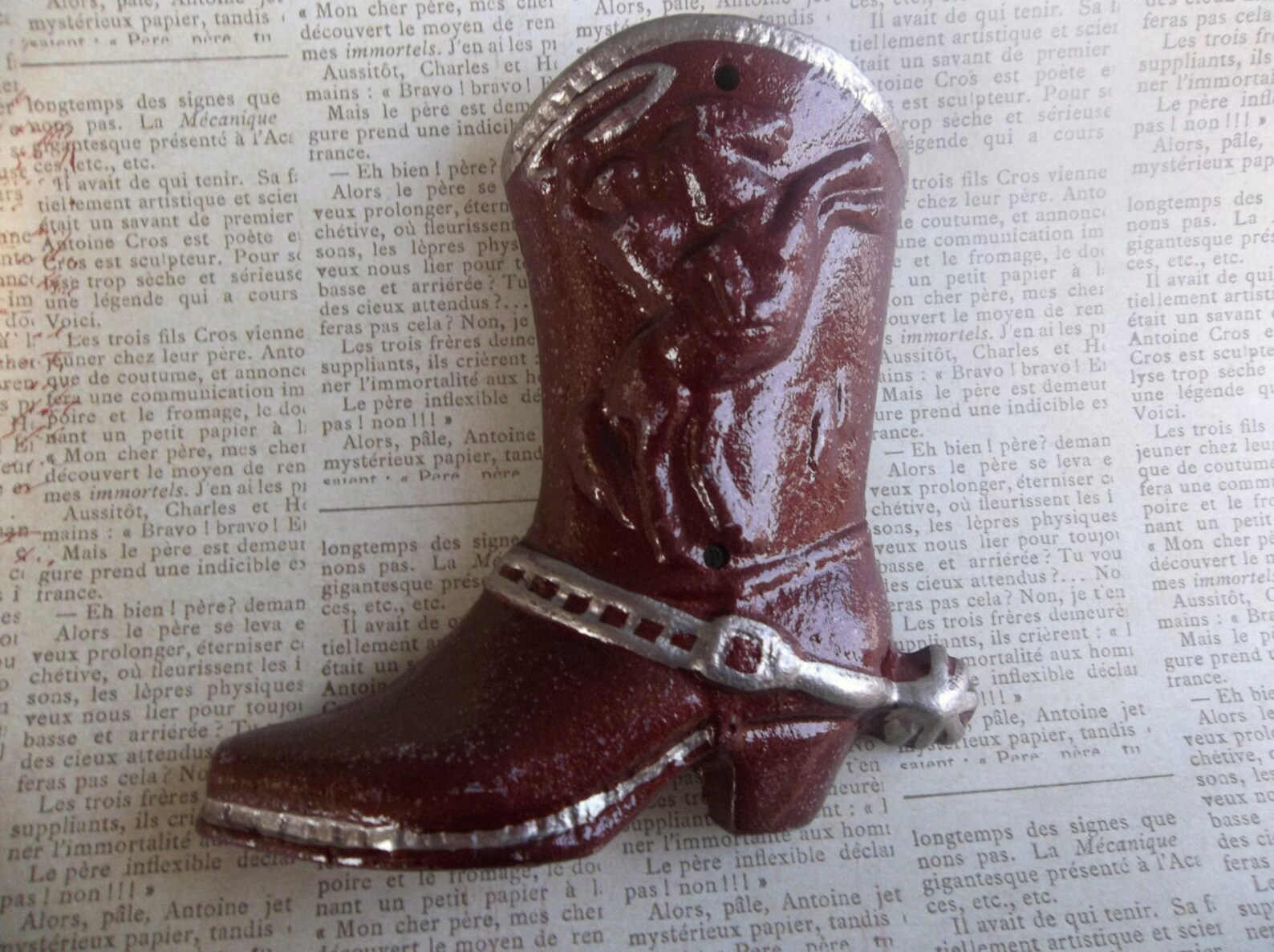 Western Cowboy Rustic Boot Plaque Decor Wall Hanging Copper - Etsy